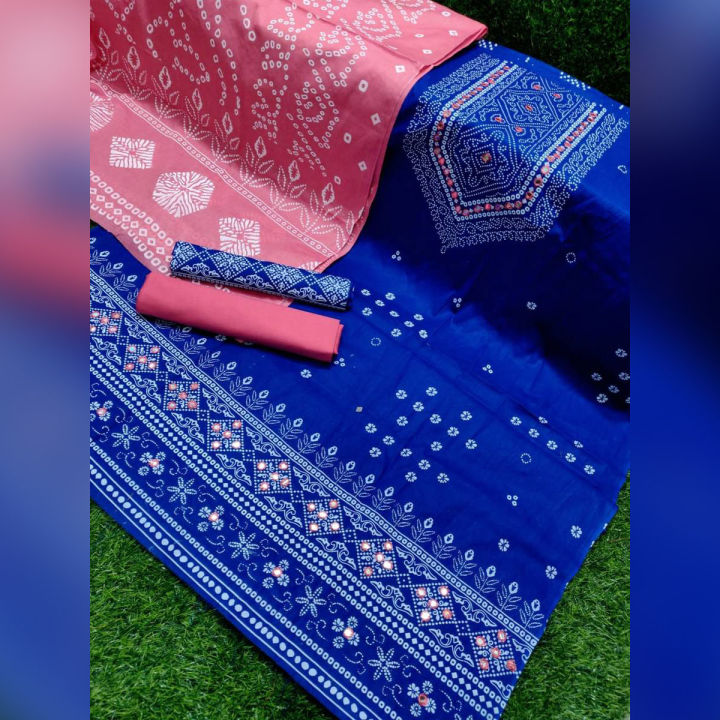 Cotton Dollar Work (Unstitched 3pcs) | Daraz.com.bd