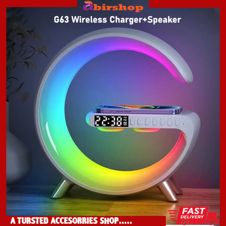 G63 Bluetooth Wirelss Speaker Light Wireless Charger Bedside Music Wake ...