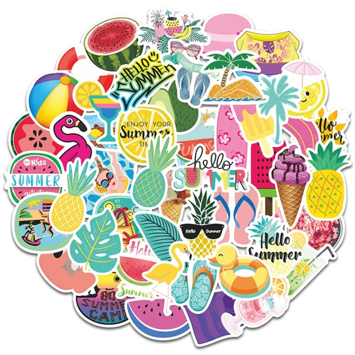 【Lejia】Summer Tropical Pineapple Cartoon Sticker For Case DIY Luggage ...