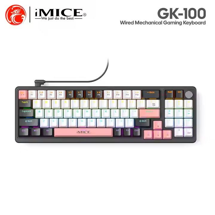 Imice GK-100 Mechanical Gaming Keyboard with RGB Backlit of 7 Colour | 77 Keys | USB Type-C ...