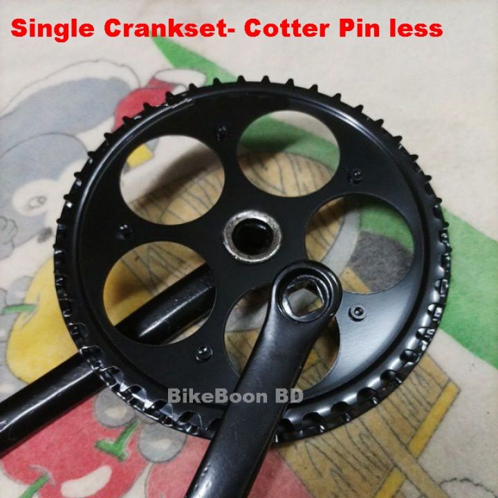 Bicycle Single Crankset- Cotter Pin less Bicycle Crankset (Black) - for ...