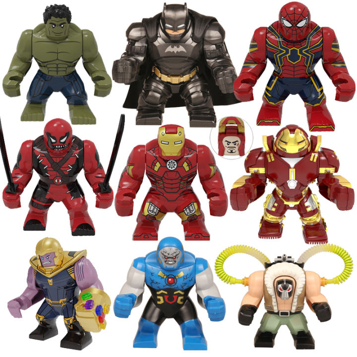 Marvel Super Heroes Building Blocks 7.5CM Action Figures Hulk Spiderman ...