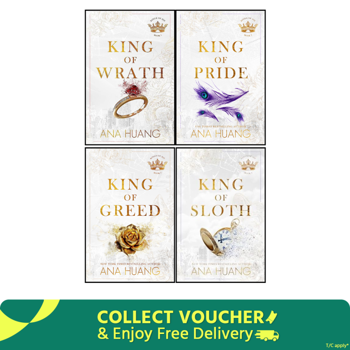 Ana Huang Kings of Sin Series 4 Books Collection Set (King of Wrath, King of Pride, King of ...