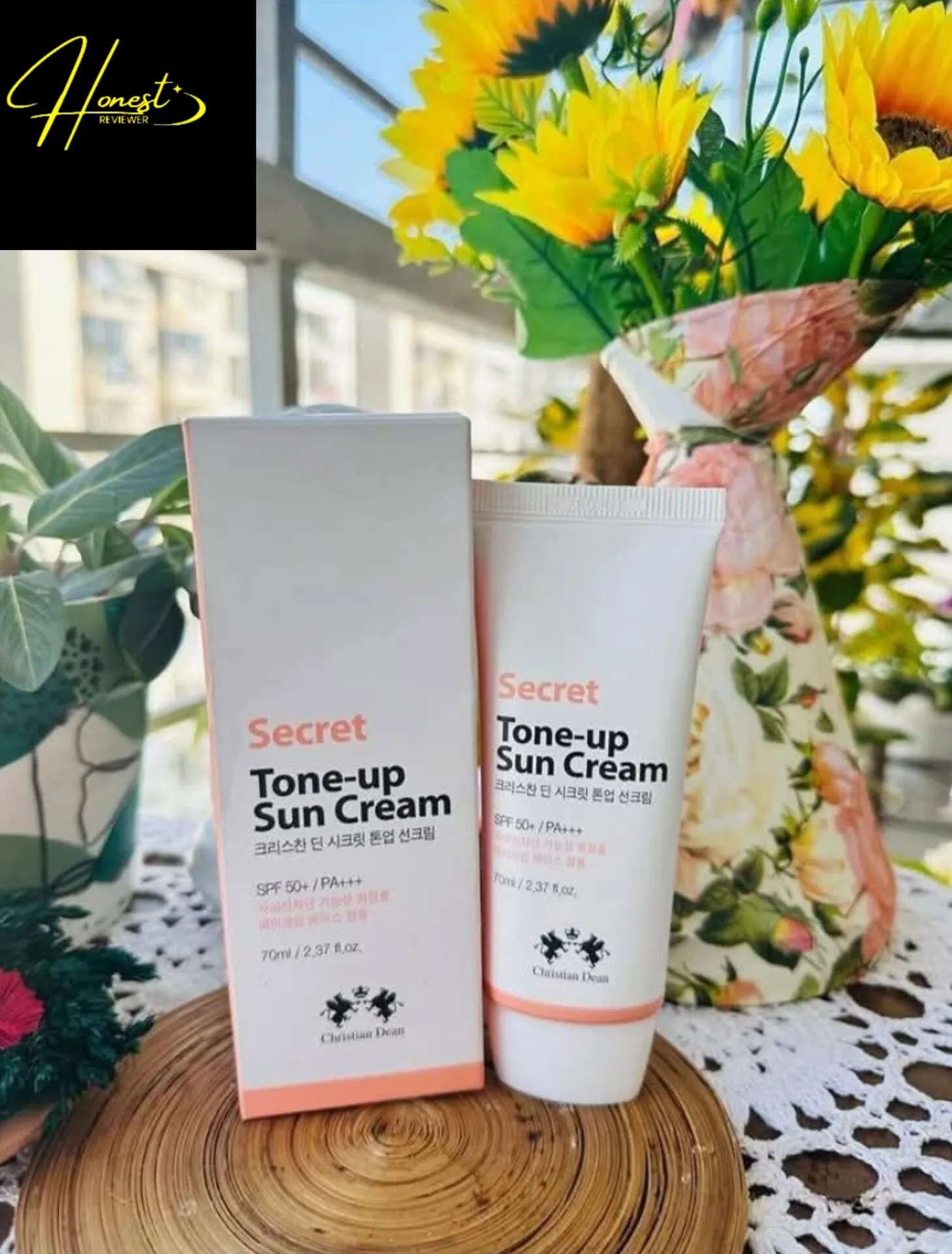 Christian Dean Secret Tone Up Sun Cream SPF 50+ 70ml, Brightening and ...