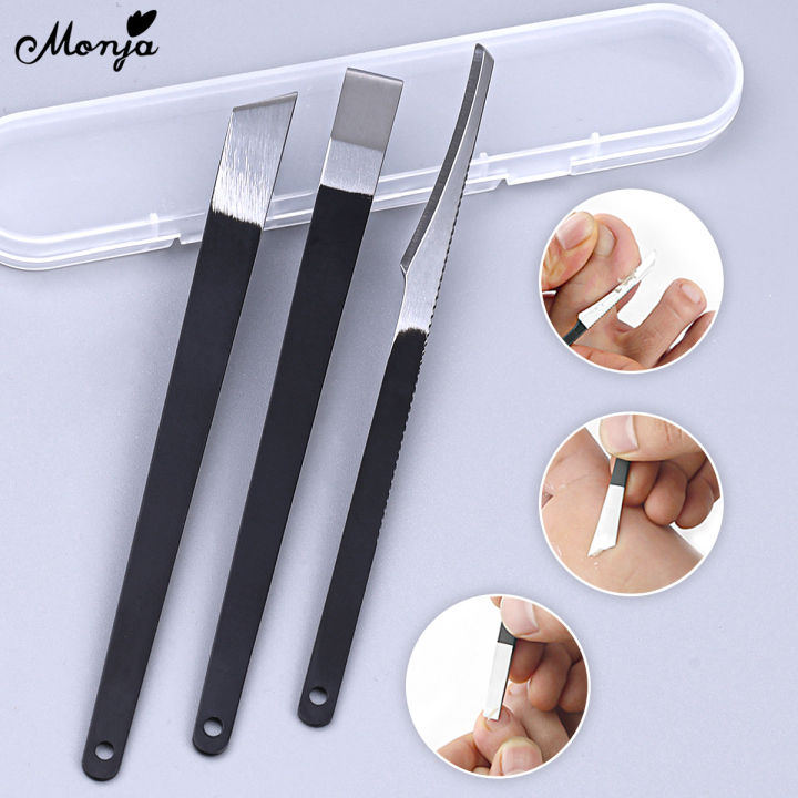 Monja 3pc Pedicure Cuticle Pusher Foot Dead Skin Remover Scraper ...