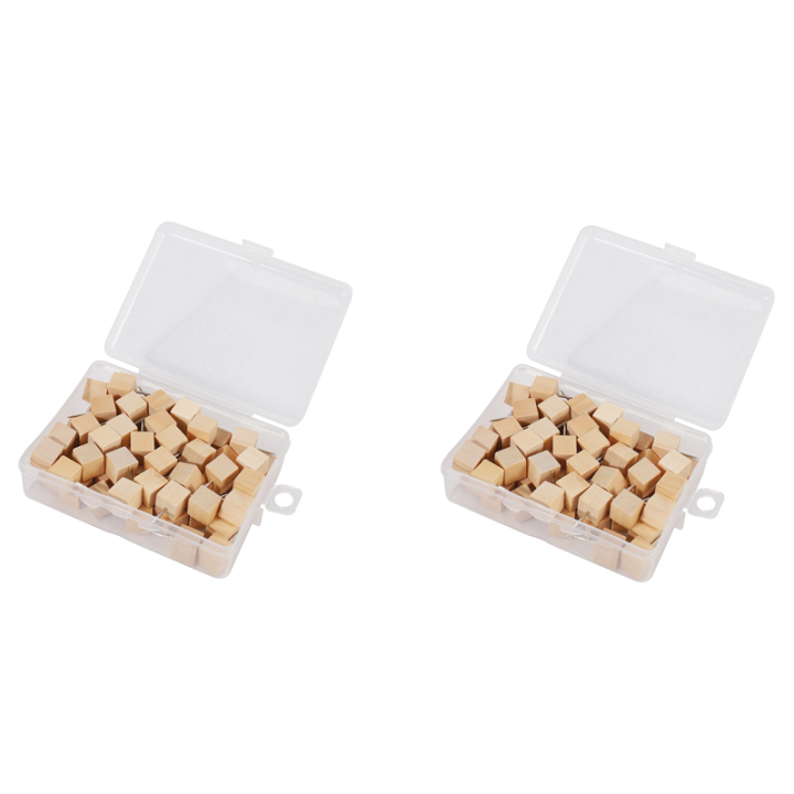 120pcs Square Wood Decorative Push Pins, Wood Head and Steel Needle ...