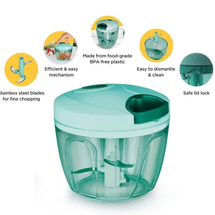 Plastic - 3 Blade Stainless Steel - Pull String - Green - 350Ml ...