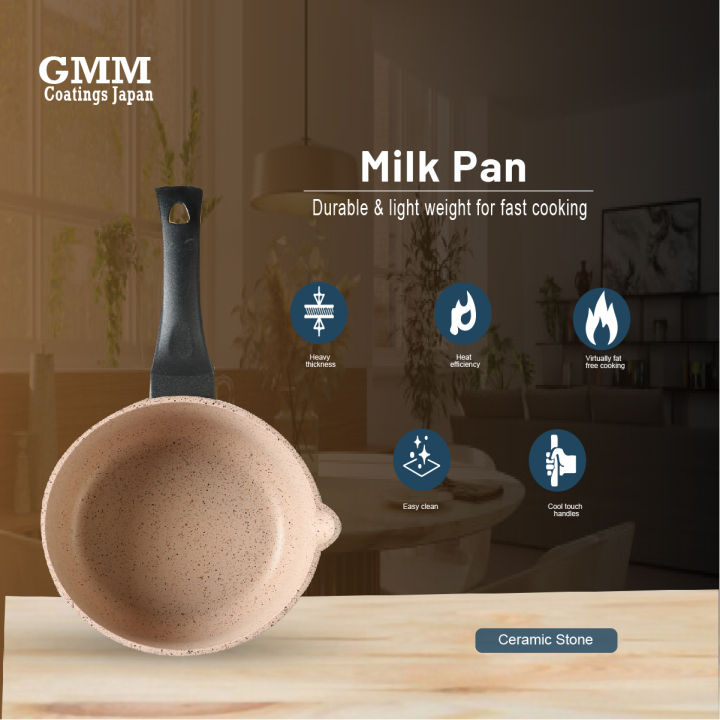 Non-Stick Milk Pan (18 CM) Marble Coting from GMM Coatings, JAPAN ...
