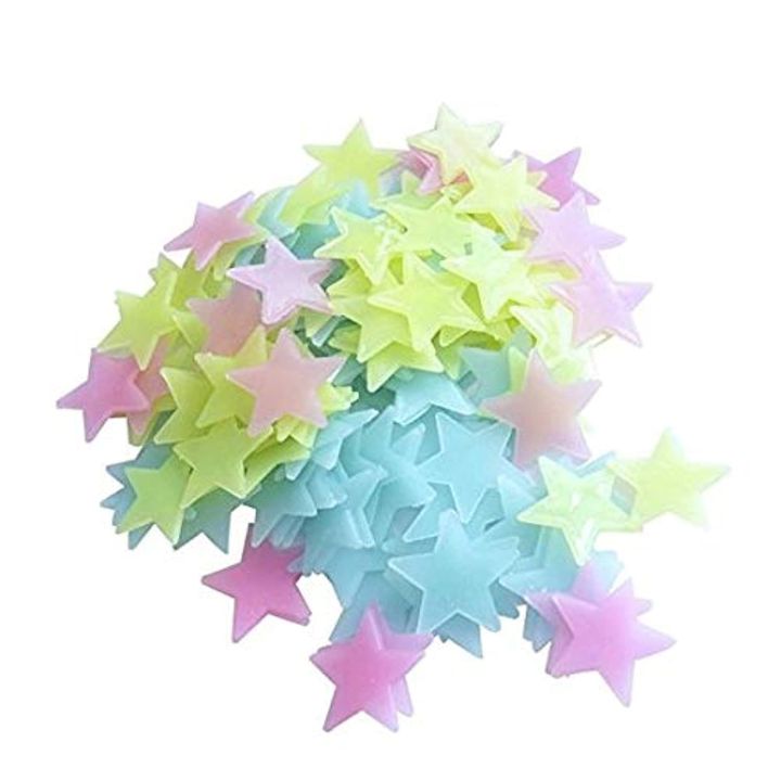 100 Pcs 30cm 3D Star Luminous Wall Stickers | Daraz.com.bd