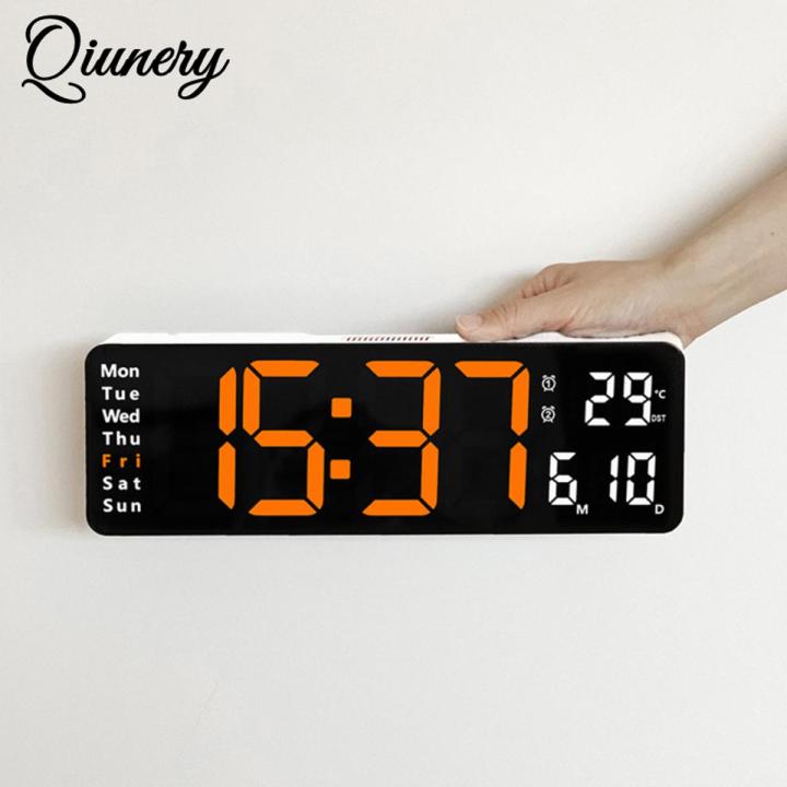 13-inch Led Digital Alarm Clock Time Date Temperature Week Display Wall ...