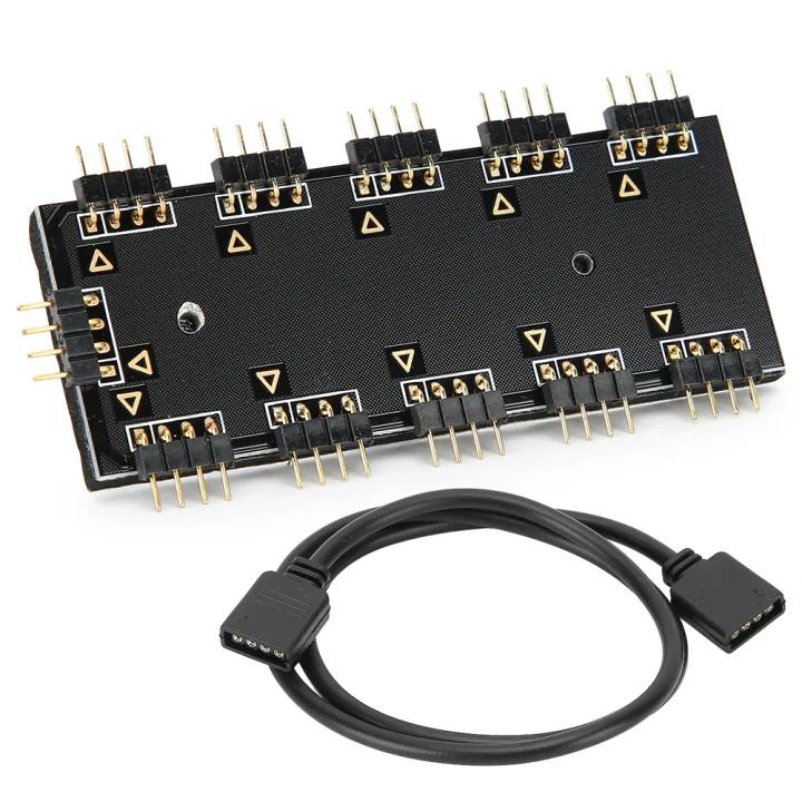 RGB Hub Controller 1‑10 RGB Hub Controller PC Chassis Fan Hub CPU ...