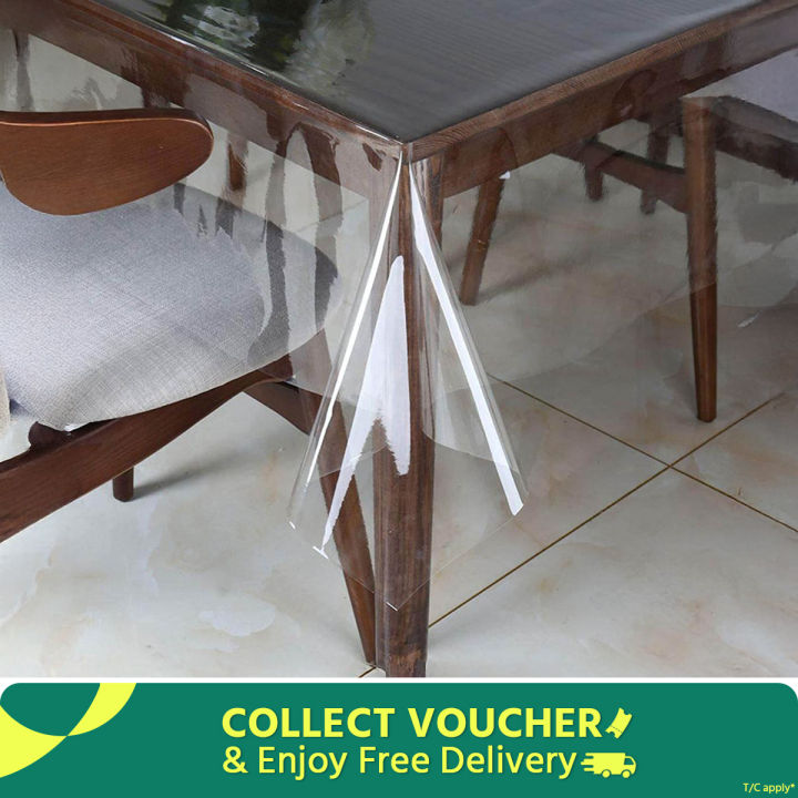PVC 16mm Transparent Clear Dining Table Cover mat / Cloth Waterproof ...