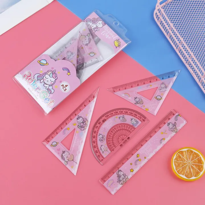 New 4-piece Ruler et anrio Cute Anime Cartoon Pattern Triangular ...