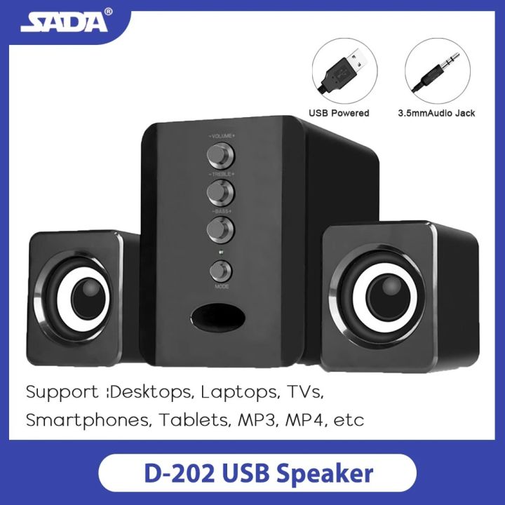SADA D-202 3 in 1 Home soundbar 3.5mm Wired Computer PC Speakers USB ...
