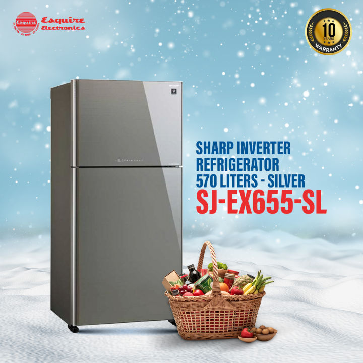Sharp Inverter Refrigerator SJ-EX655-SL | 570 Liters - Silver | Daraz.com.bd