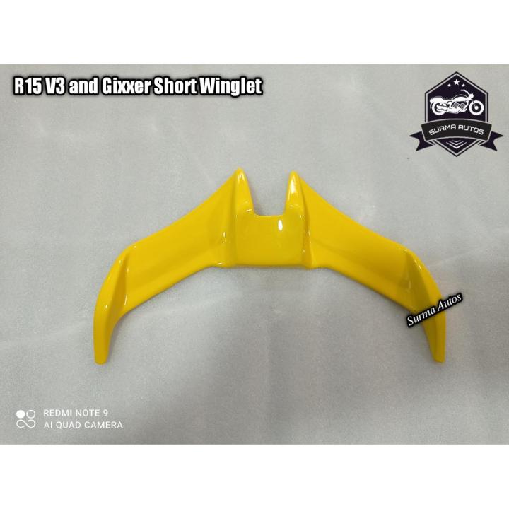 Motorcycle Front Winglet For YAMAHA R15 V3 Mini Winglet (Yellow ...