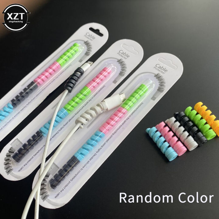 4 Pcs/set Spiral Silicone USB Data Cable Protector Wire Cover Data ...