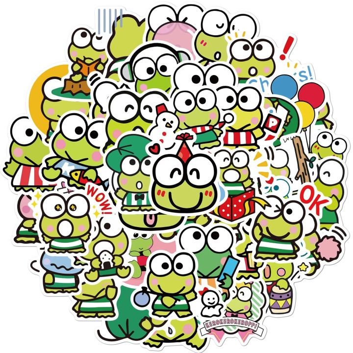10/30/50PCS Kawaii Keroppi Stickers Cartoon Kids Toys PVC Graffiti ...
