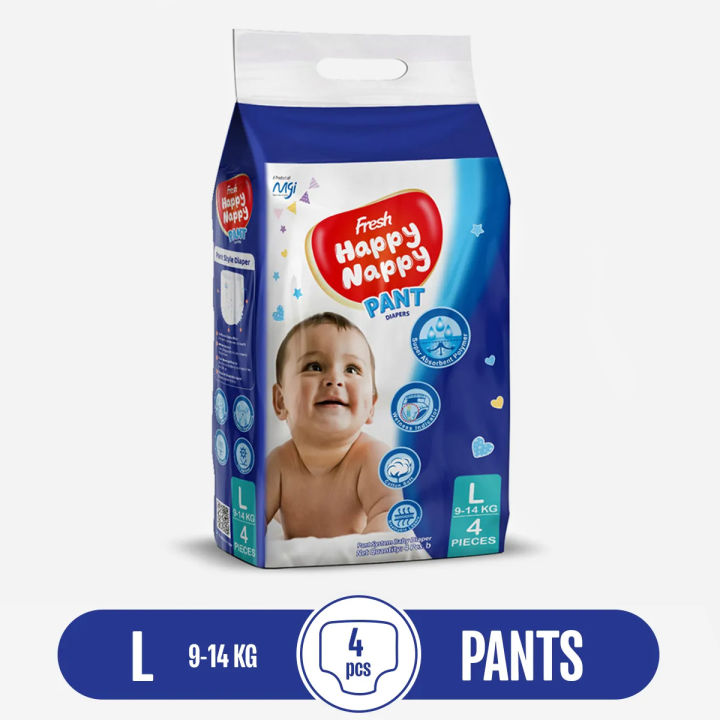 Fresh Happy Nappy Pant Diaper 9-14 KG (L Size) 5pcs Mini Pack | Daraz ...