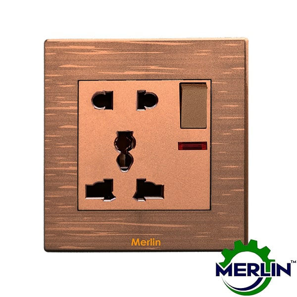 5 Pin Multi Function Combined Socket with Switch Wall Outlet with ...