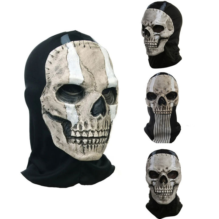 Halloween Horror Ghost Skull Mask Call of Duty MW2 Latex Headgear ...