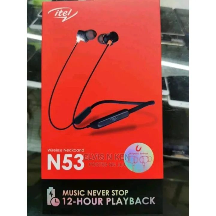 Itel N53 Wireless Neckband -Magnetic Earphone/Headphone Black | Daraz ...