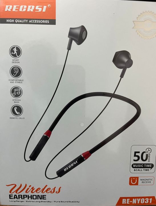 Recrsi wireless Neckband Bluetooth Earphone RE-NY031 | Daraz.com.bd