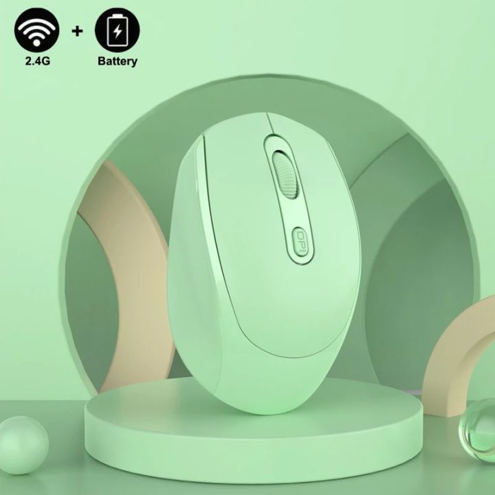 2.4G Wireless Mouse Gaming Mouse Battery Macaron Multicolor Wireless ...