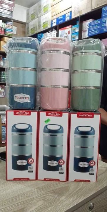 Tedemei 3 Layers with Handle Inner Stainless Steel Bento Lunch box ...