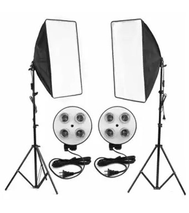 PHOTO VIDEO STUDIO LIGHTING KIT 4-SOCKET E27 LAMP HOLDER SOFTBOX LIGHT ...
