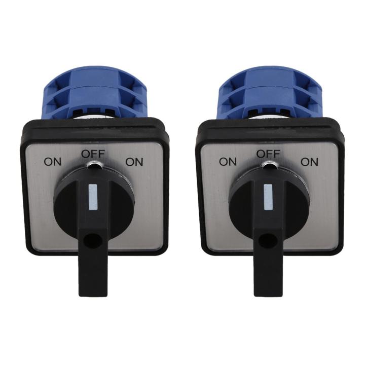 2X AC660V 25A 2-Pole 3-Position Momentary Plastic Rotary Changeover ...