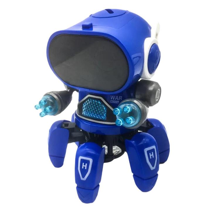 Cute 6-Claws Colorful LED Light Music Dancing Mini Electric Robot Kids ...