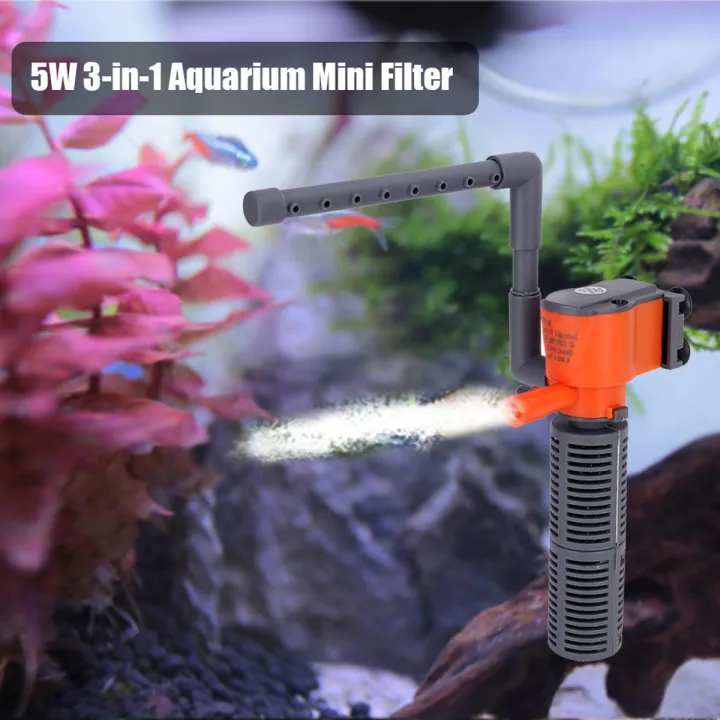【Atoztide Store】5W 3-in-1 Mini Aquarium Fish Filter Supply Air Pump ...