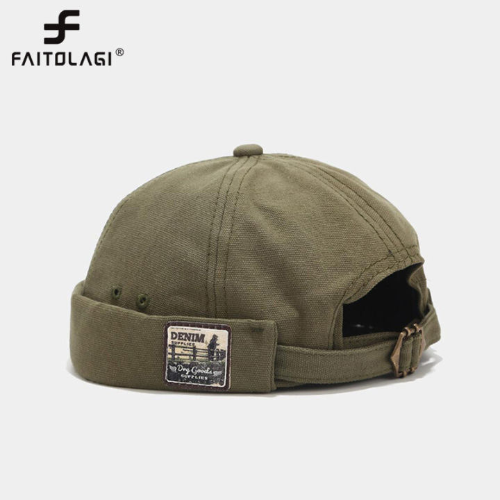 Retro Brimless Hats For Women Men Dome Melon Cap Beanie Streetwear ...