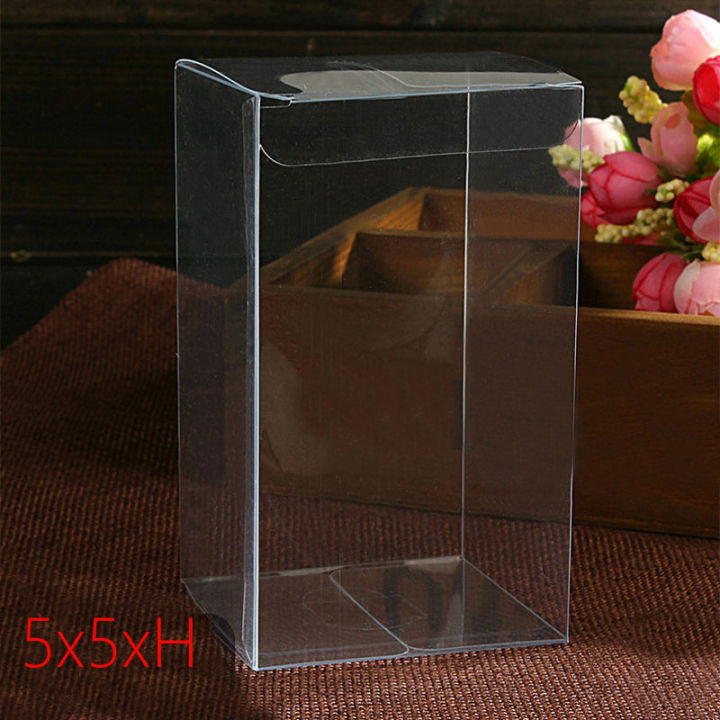 50pcs 5x5xH Plastic Box Storage PVC Box Clear Transparent Boxes For ...