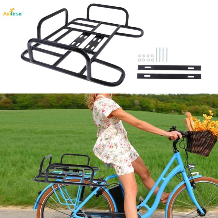 Bike Rear Basket Iron Luggage Rack Heavy Duty Rear Cargo Rack Panniers ...