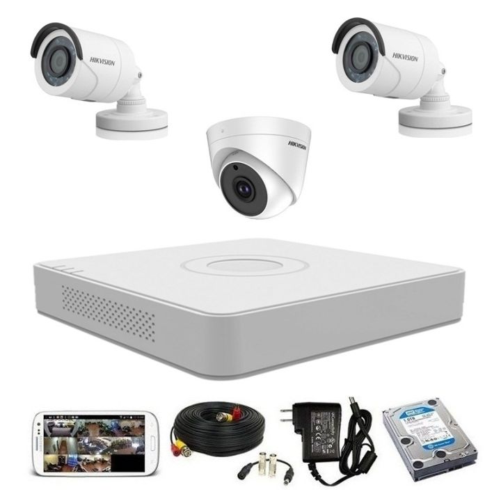 Hikvision CCTV Camera Package 03 Pcs With all Accessories | Daraz.com.bd