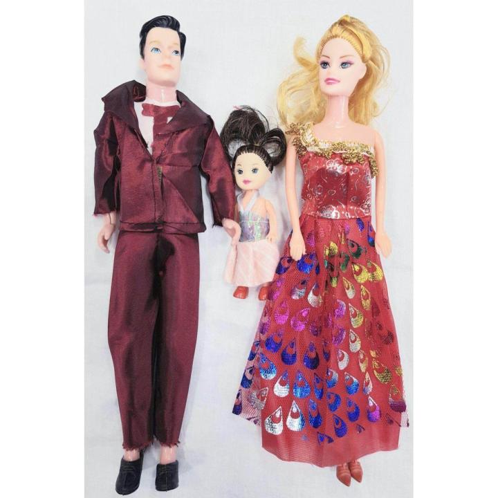 UR 3 People Dolls Suit Pregnant Doll Family Mom+Dad+Baby toy multicolor ...
