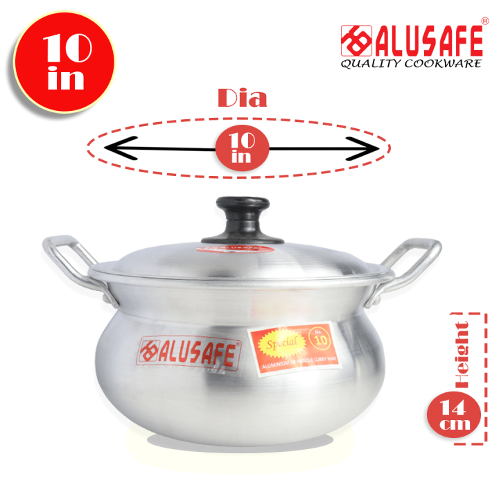 Alusafe Aluminium Handle Curry Hari 10 inch | Daraz.com.bd