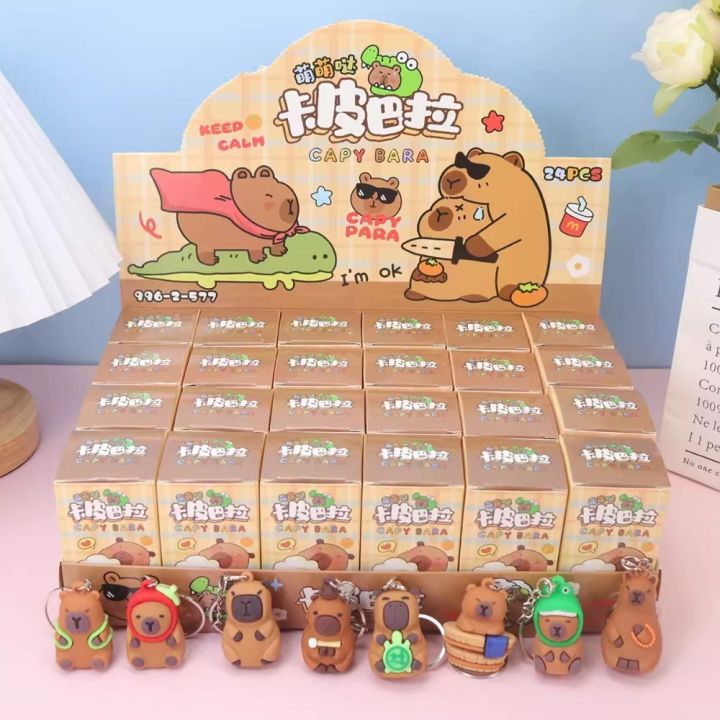 24pcs Cute Rodent Blind Box Capibara Anime Simulation Capybara Turtle ...