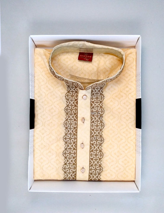 Embroidery Cotton Panjabi-Beige | White | Light Aqua | Light Blue ...