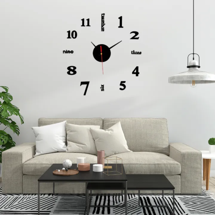 3D Wall Clock Mirror Wall Stickers Creative DIY Wall Clocks Removable ...