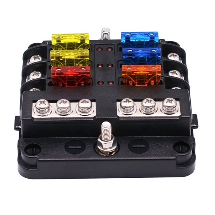 6-Way Waterproof Fuse Block,with LED Indicator 12 Circuits with ...