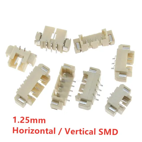 1.25mm 2 pin Connector Horizontal SMD Vertical/right Angle Type Male ...