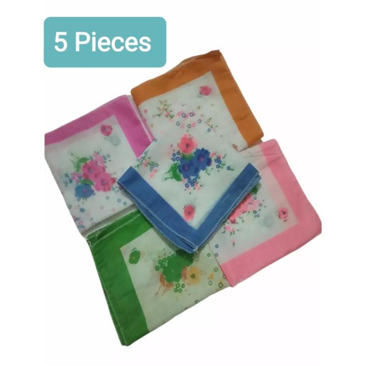 5 Pieces Mini Printed Cotton Rumal or Pocket Handkerchief (5 Pieces ...