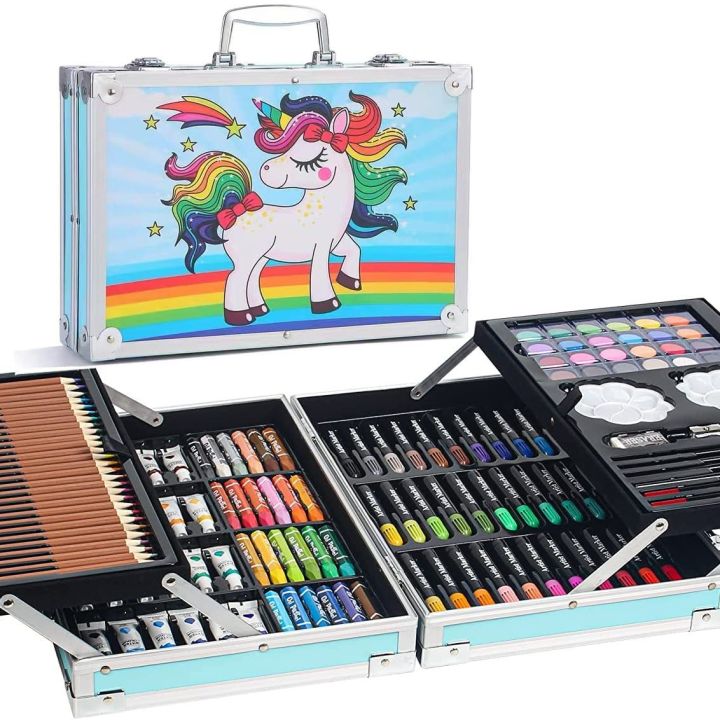 145 Pcs Art Set Box & Drawing Kit with Crayons, Oil Pastels, Colored ...
