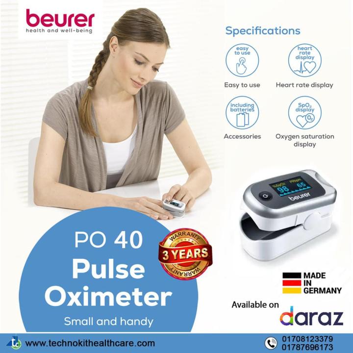 Beurer PO 40 pulse oximeter Practical self-monitoring of oxygen ...