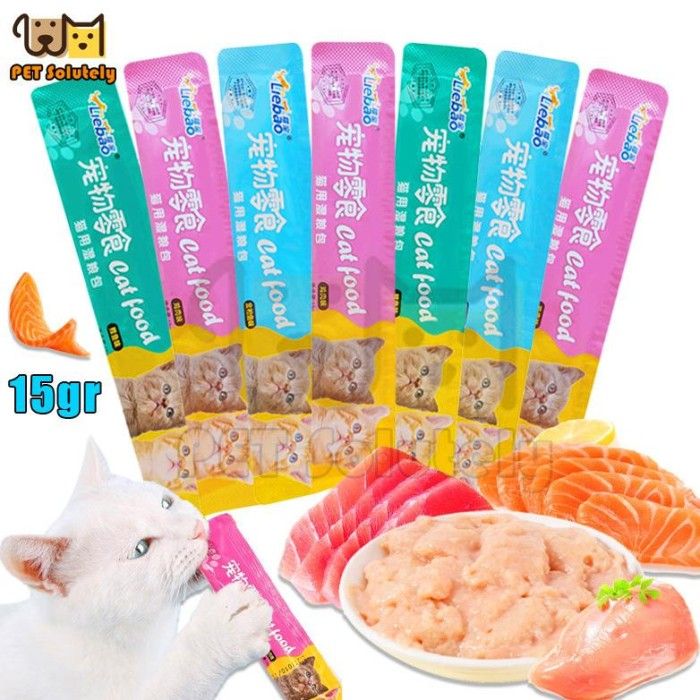 Liebao Wet Cat Stick Treats Snack 15G, CAT FOOD STRIP STICK TREATS -1pc ...