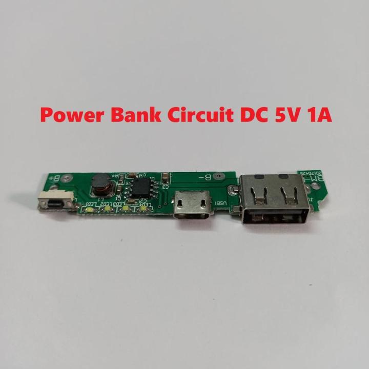 SINGLE USB Power Bank Circuit With LED Indicator Input DC 5V 1A Micro ...