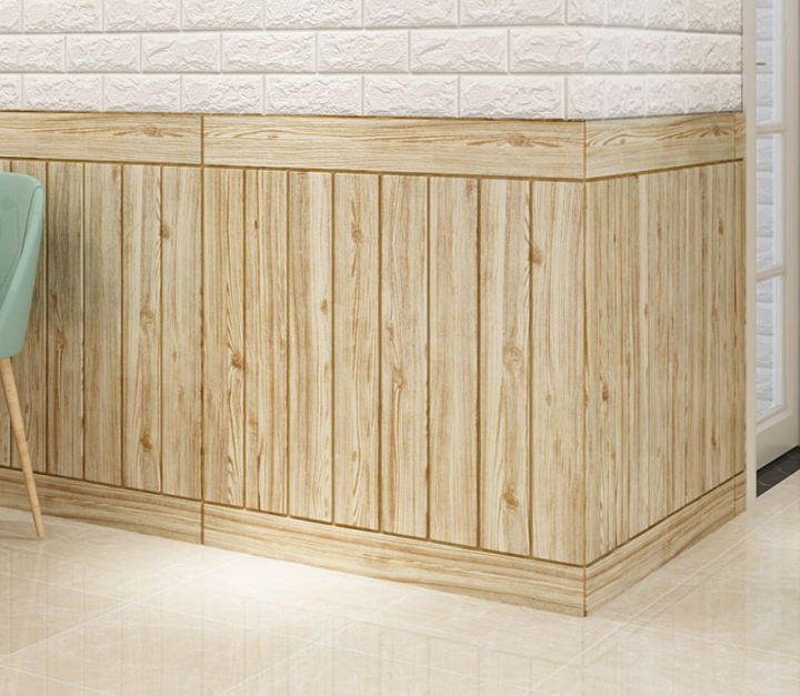 3D Wallpaper Self Adhesive Woodr Grain Wall Sticker Soft Package ...